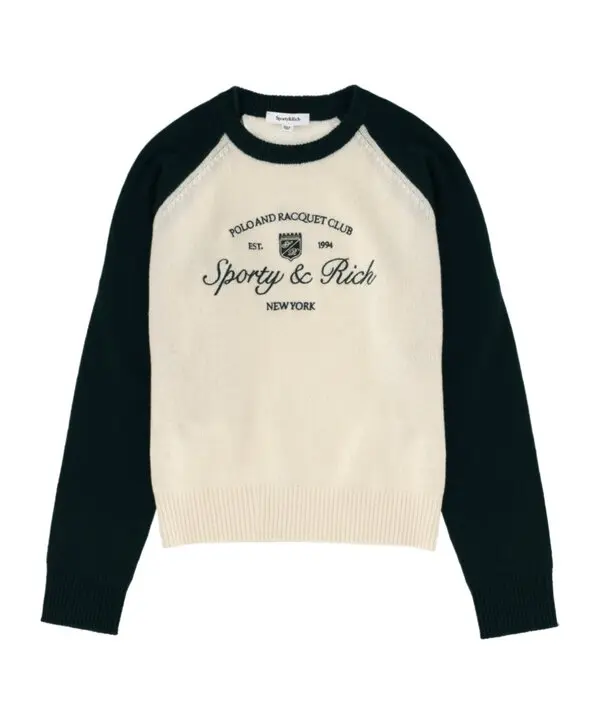 SPORTY  RICH Sporty Rich Long-sleeved Knitted Sweater