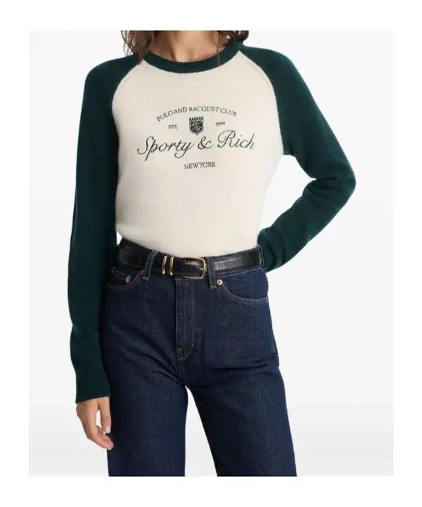 SPORTY  RICH Sporty Rich Long-sleeved Knitted Sweater