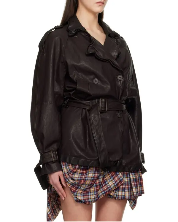 Acne Studios Belted Leather Jacket