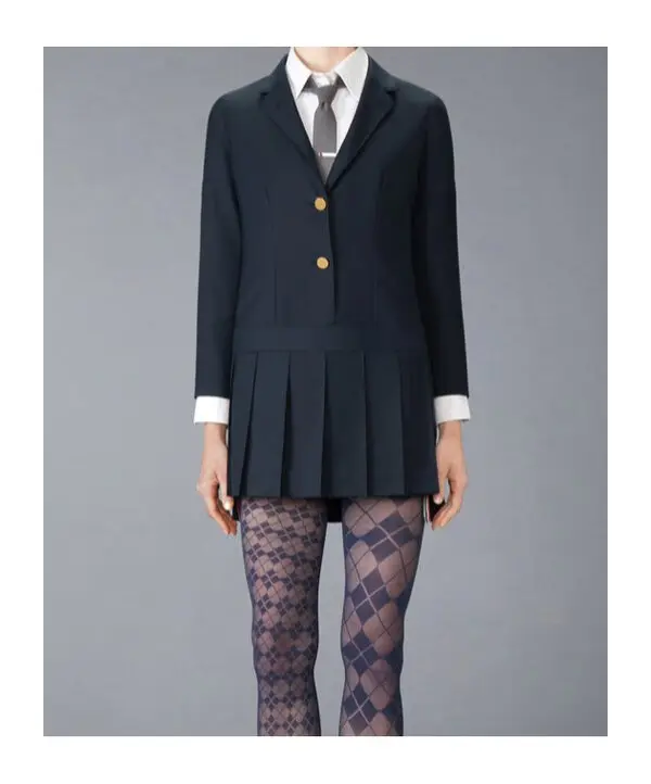 Thom Browne Pleated-skirt Button-detail Dress