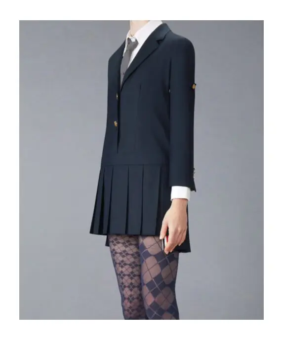 Thom Browne Pleated-skirt Button-detail Dress