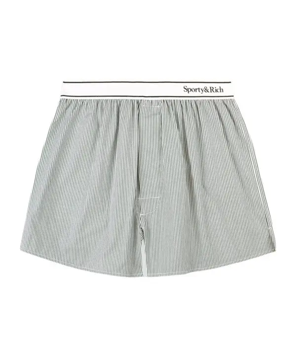 SPORTY  RICH Serif Logo Boxer Forest Striped