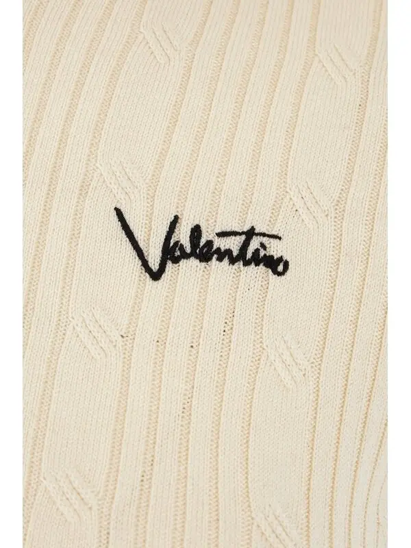 Valentino Garavani Logo Embroidered Knitted Top