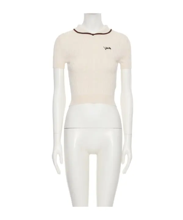 Valentino Garavani Logo Embroidered Knitted Top