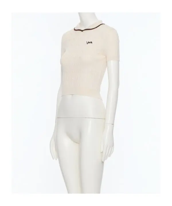 Valentino Garavani Logo Embroidered Knitted Top