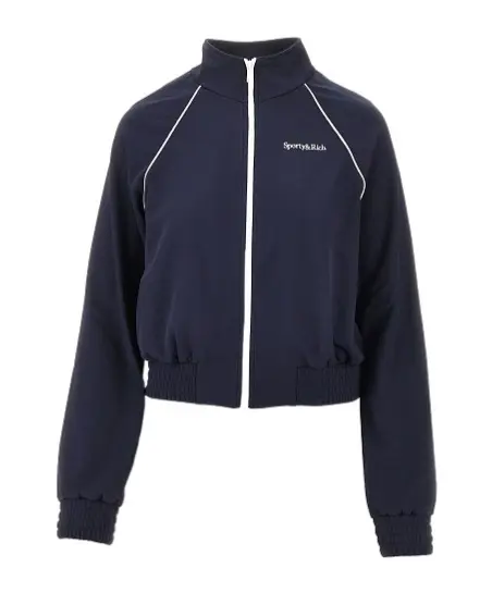 SPORTY  RICH Sporty & Rich Serif Logo Retro Track Jacket