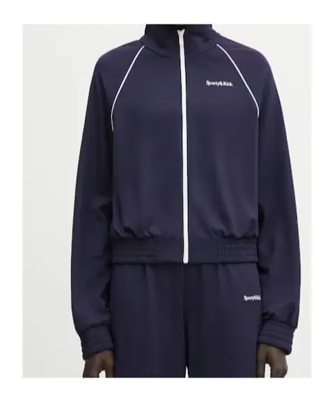 SPORTY  RICH Sporty & Rich Serif Logo Retro Track Jacket