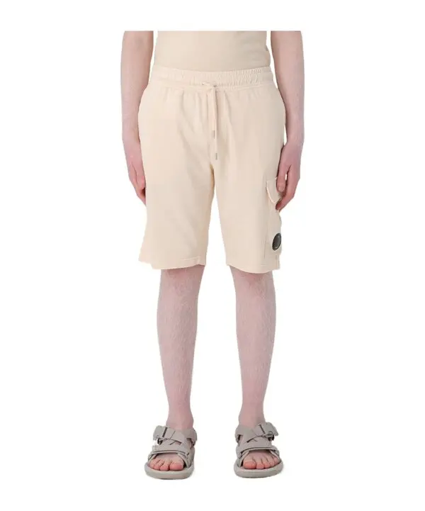 C.P. COMPANY Cotton Shorts With Lens Detail - Pink