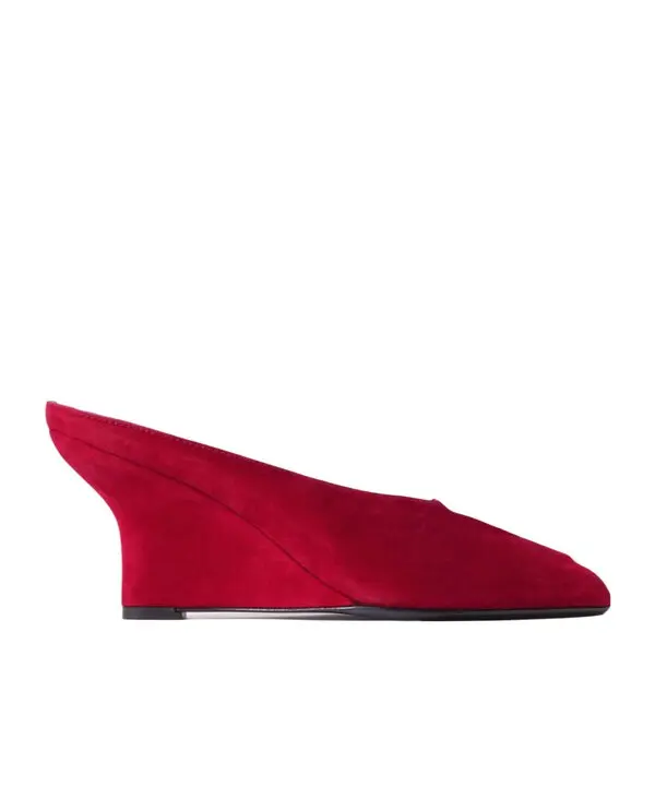 TOTEME 90mm Peep Toe Wedge Heeled Sandals - Red