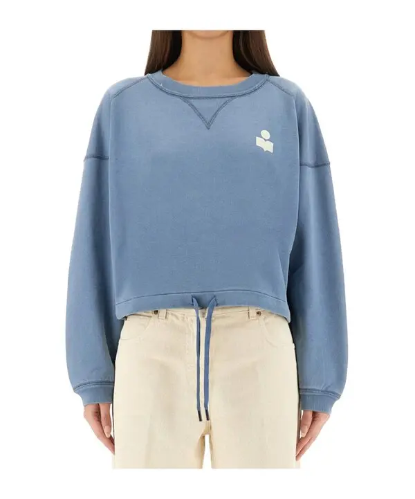 Isabel Marant Étoile Logo Printed Drawstring Sweatshirt