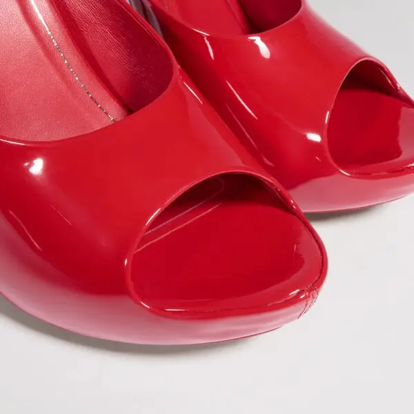 Gucci Stiletto Platform Slide Sandals - Red