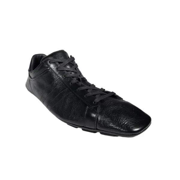 Gucci Leather And Fabric Sneakers With Driver Sole - Black