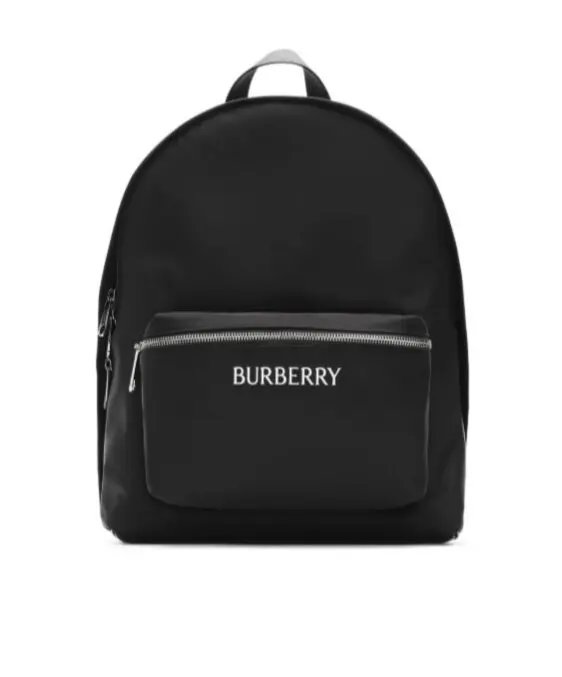Burberry Logo Printed Zip-around Backpack - Black
