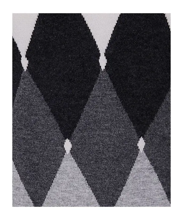 BALLANTYNE Fine Knit V-neck Pullover With Diamond Pattern