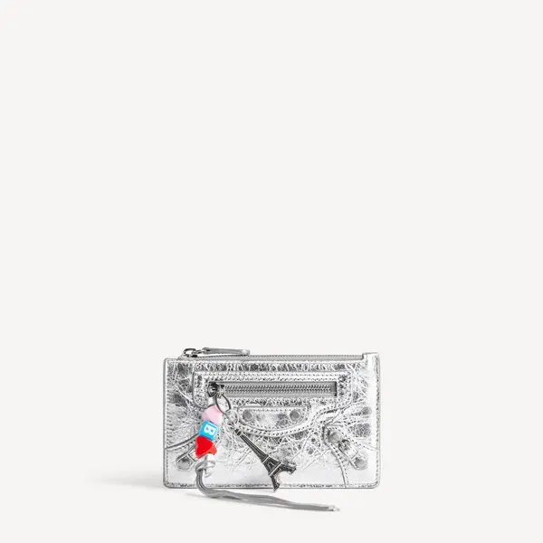 Balenciaga Le City Long Coin And Card Holder - Silver