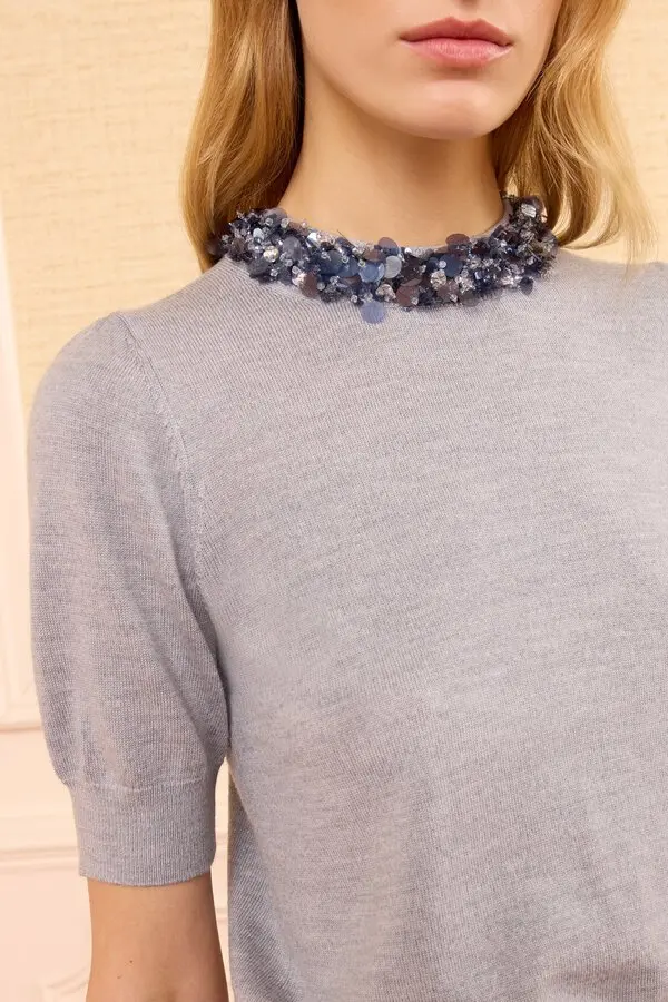 Ulla Johnson Jude Embellished Merino Wool Top