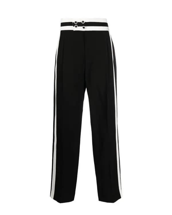 Casablanca High Waisted Cummerbund Trousers - Black