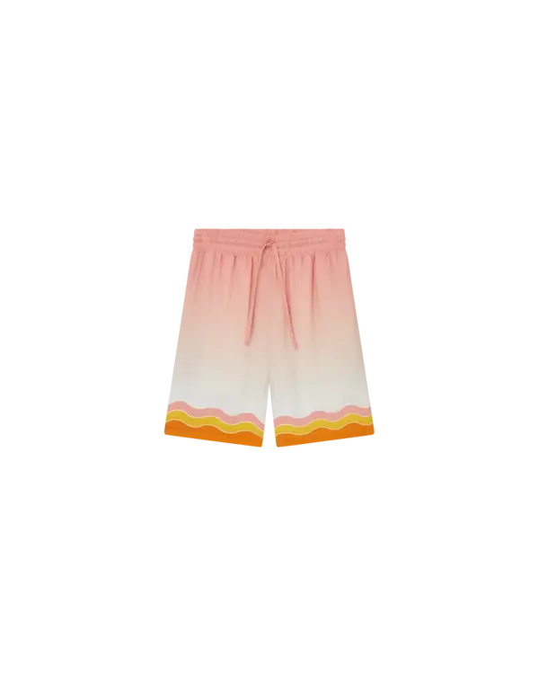 Casablanca Rainbow Monogram Silk Shorts - Multicolor