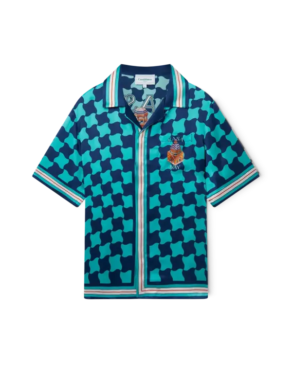 Casablanca Pool Tile Silk Shirt