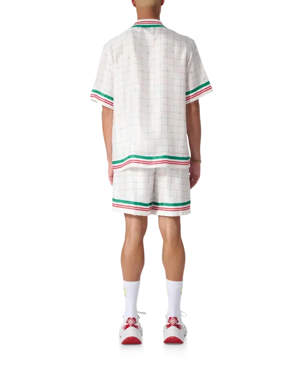 Casablanca Tennis Club Check Silk Shirt