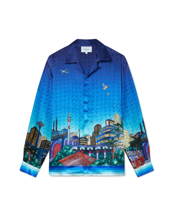 Casablanca The Night View Long Sleeve Silk Shirt - Multicolor