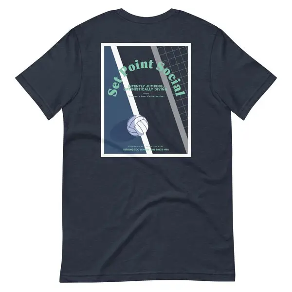 ANCHOR & CREW Navy Set Point Social Volleyball Club League Organic Cotton T-shirt - Blue