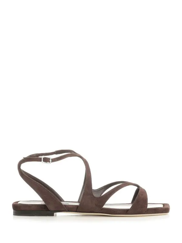 JIMMY CHOO Ayla Flat Sandals - Brown