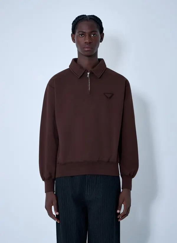 Prada Logo Motif Sweatshirt - Brown