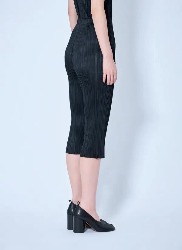 Issey Miyake Mid Rise Pleated Cropped Trousers