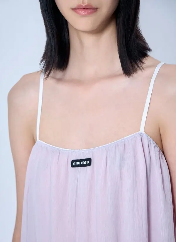 Miu Miu Wisteria Chiffon Mini Dress - Multicolor