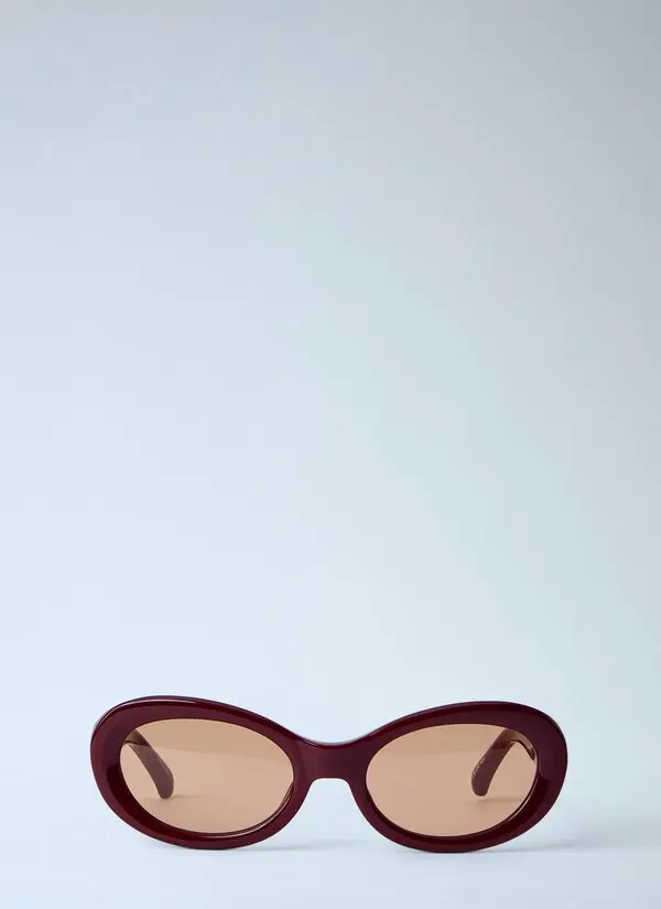 Dries Van Noten Oval Acetate Sunglasses - Red