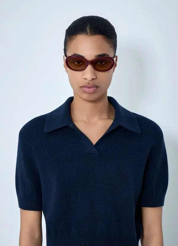 Dries Van Noten Oval Acetate Sunglasses - Red