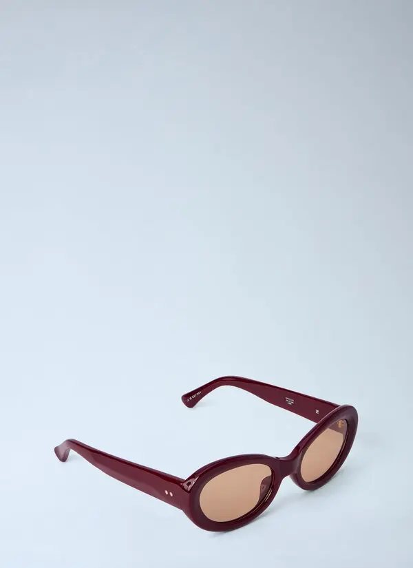Dries Van Noten Oval Acetate Sunglasses - Red
