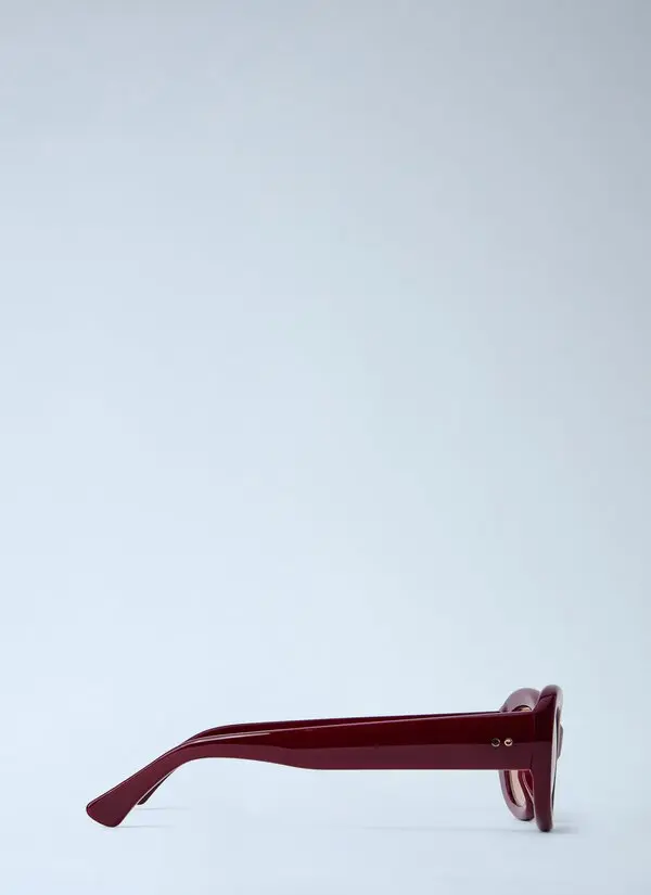 Dries Van Noten Oval Acetate Sunglasses - Red