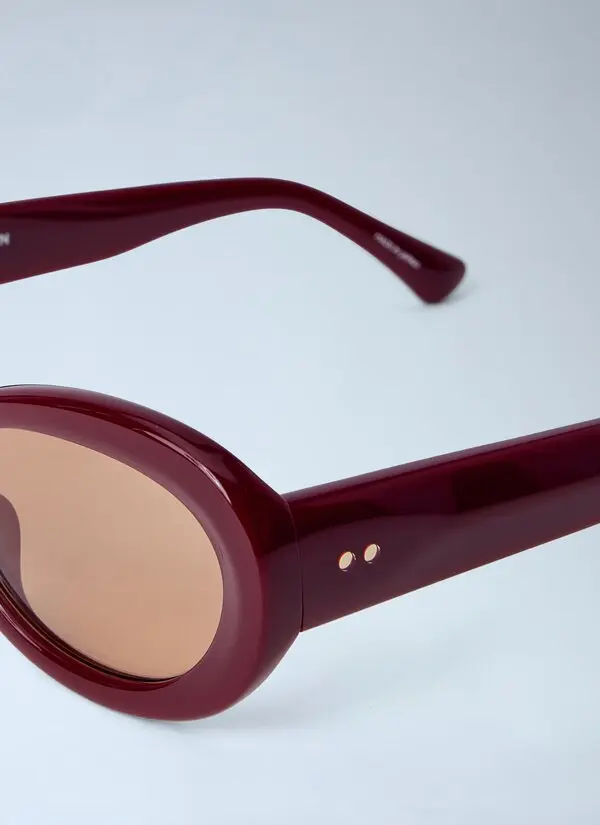 Dries Van Noten Oval Acetate Sunglasses - Red