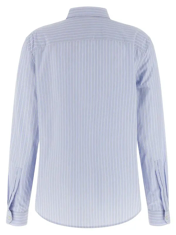 Saint Laurent Cassandre Embroidered Cotton-linen Blend Shirt