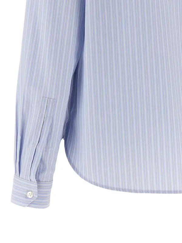 Saint Laurent Cassandre Embroidered Cotton-linen Blend Shirt