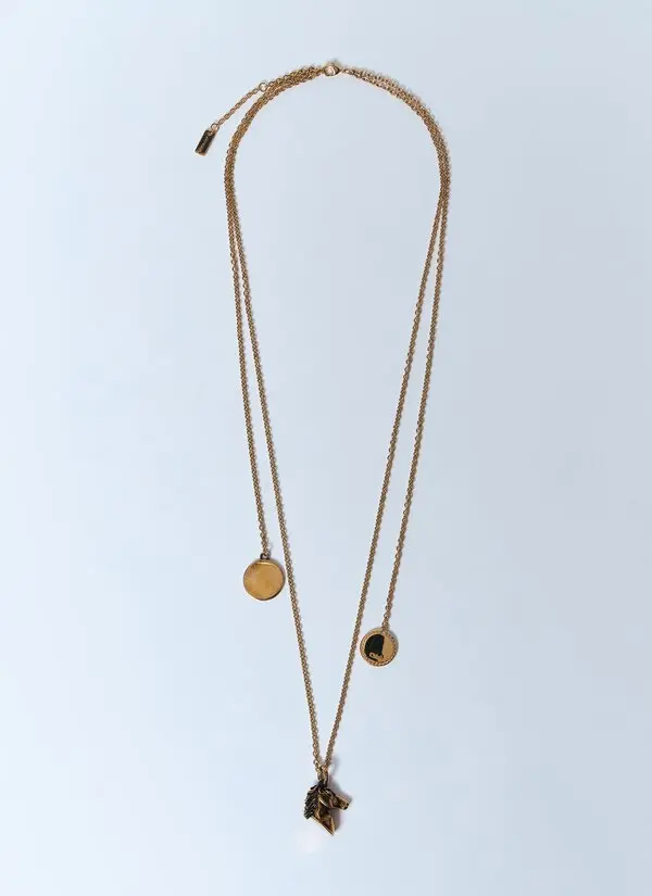 Chloé Double-chain Necklace With Pendants - Gold