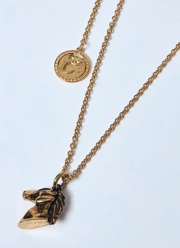 Chloé Double-chain Necklace With Pendants - Gold