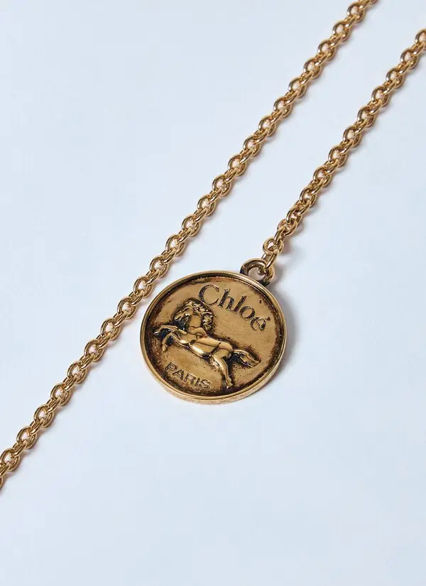 Chloé Double-chain Necklace With Pendants - Gold