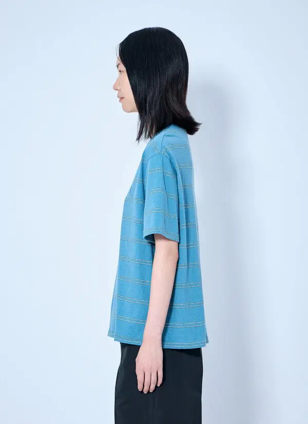 JIL SANDER Striped Cotton Jersey Crewneck T-shirt