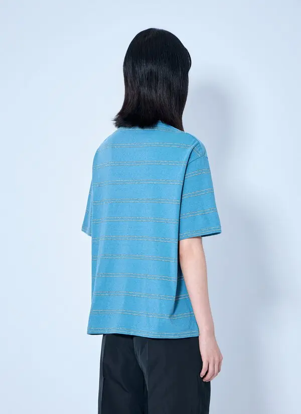 JIL SANDER Striped Cotton Jersey Crewneck T-shirt