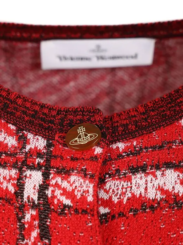 VIVIENNE WESTWOOD Scribble Check Wool-blend Cardigan