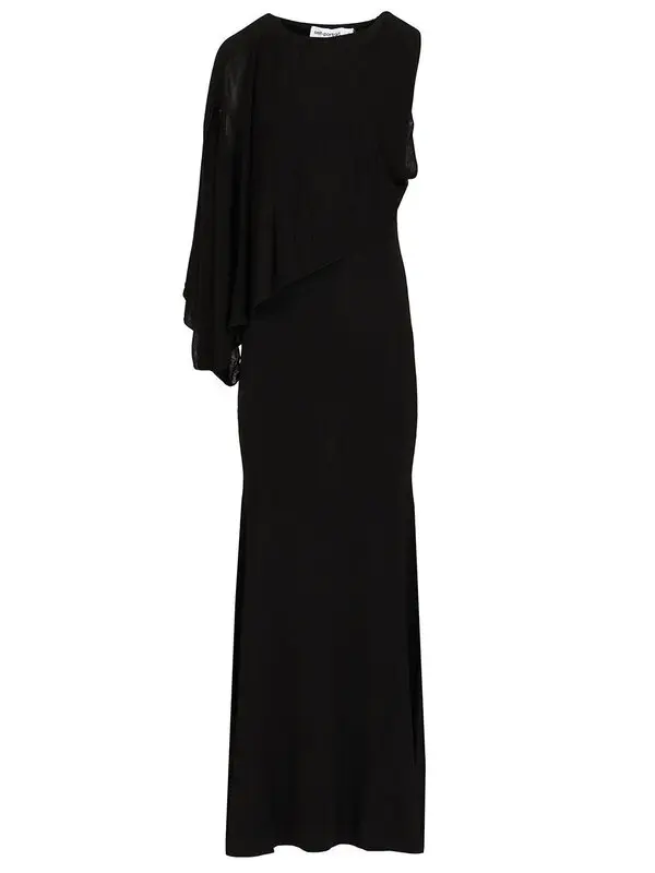 SELF-PORTRAIT Long One-shoulder Dress - Black