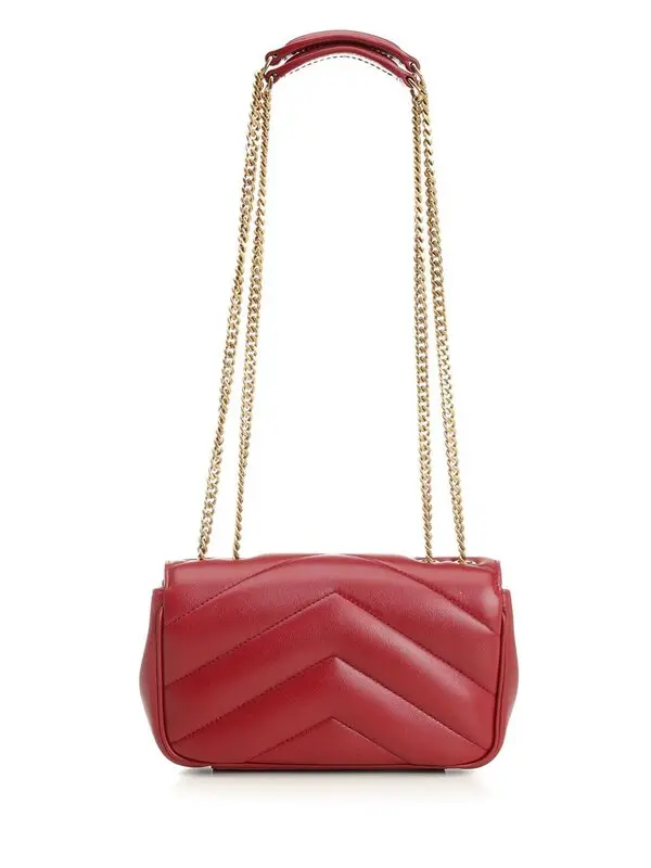 Saint Laurent Lou Lou Mini Quilted Leather Shoulder Bag - Red