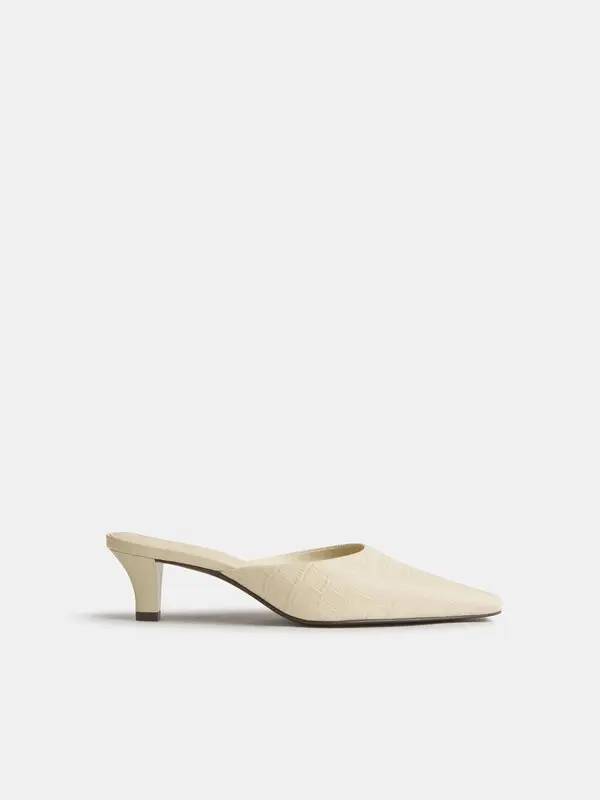 REFORMATION Jeanne Heeled Mule - Ivory