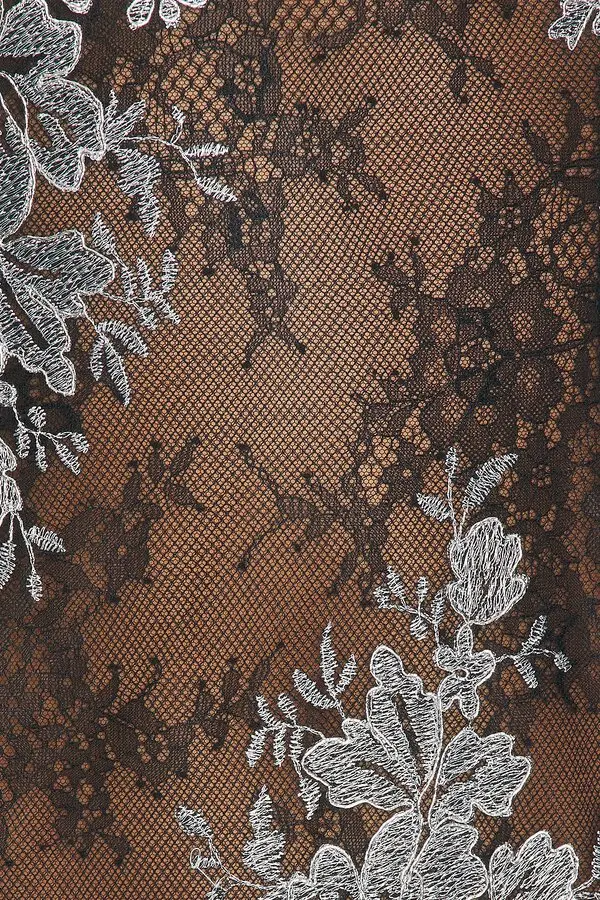 HAELO Metallic Lace Slip Dress