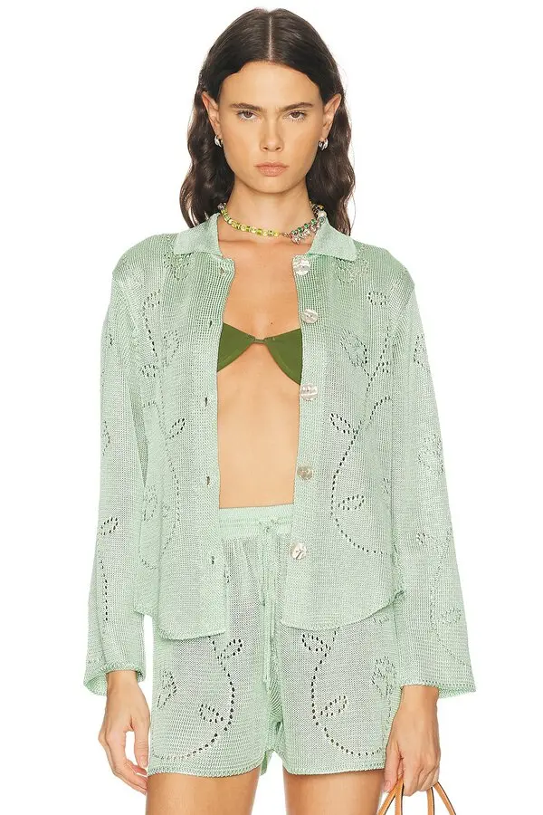 Calle Del Mar Long Sleeve Shirt - Eucalyptus