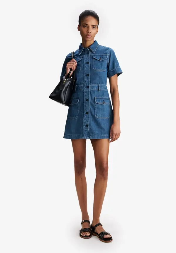 A.p.c. Denim Dress With Flap Pockets