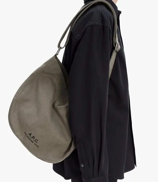 A.p.c. Journal Satchel With Printed Logo - Khaki
